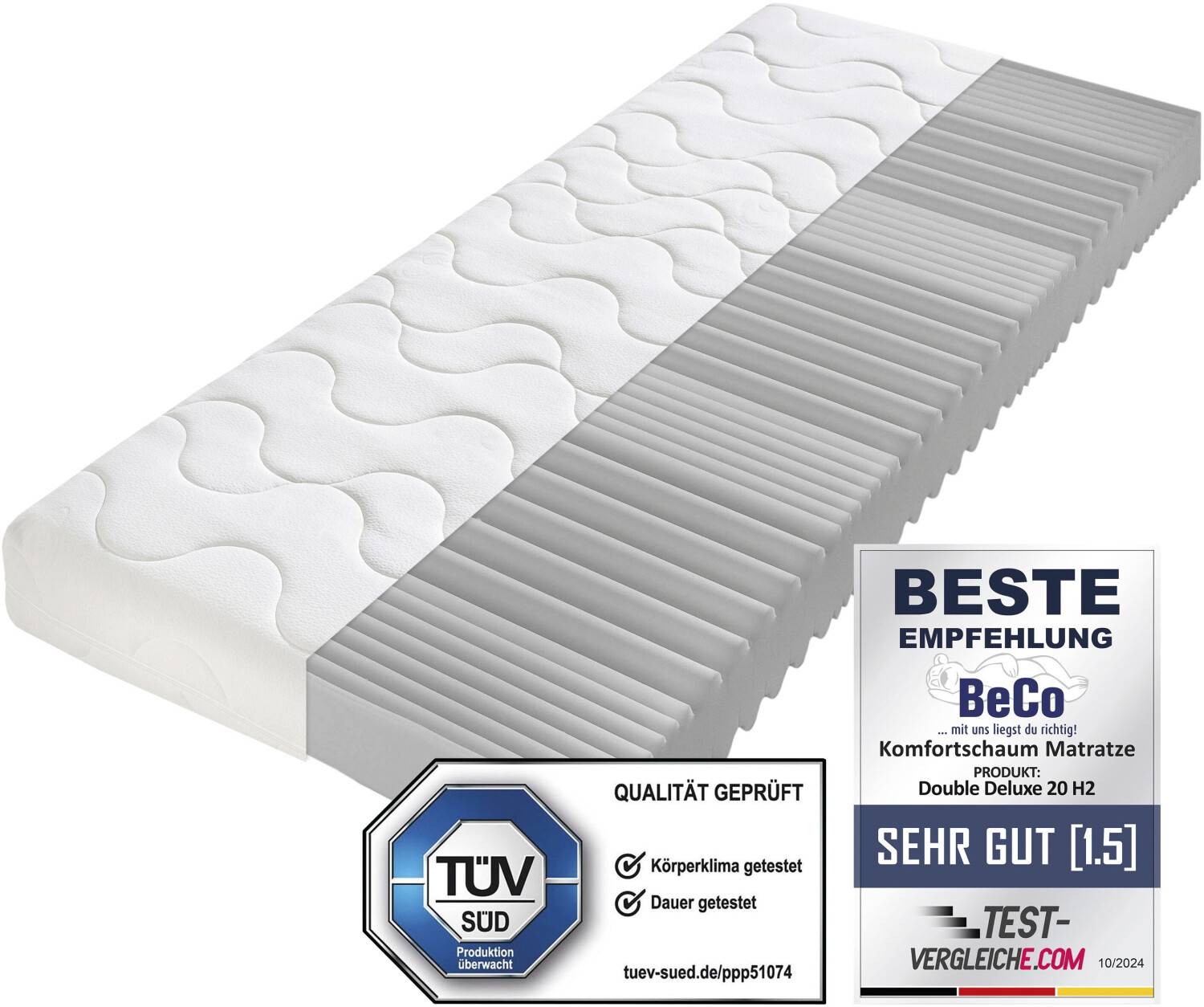BeCo Double Deluxe 20 100x200cm H3 Polyester Bezug ab 159.7 ...