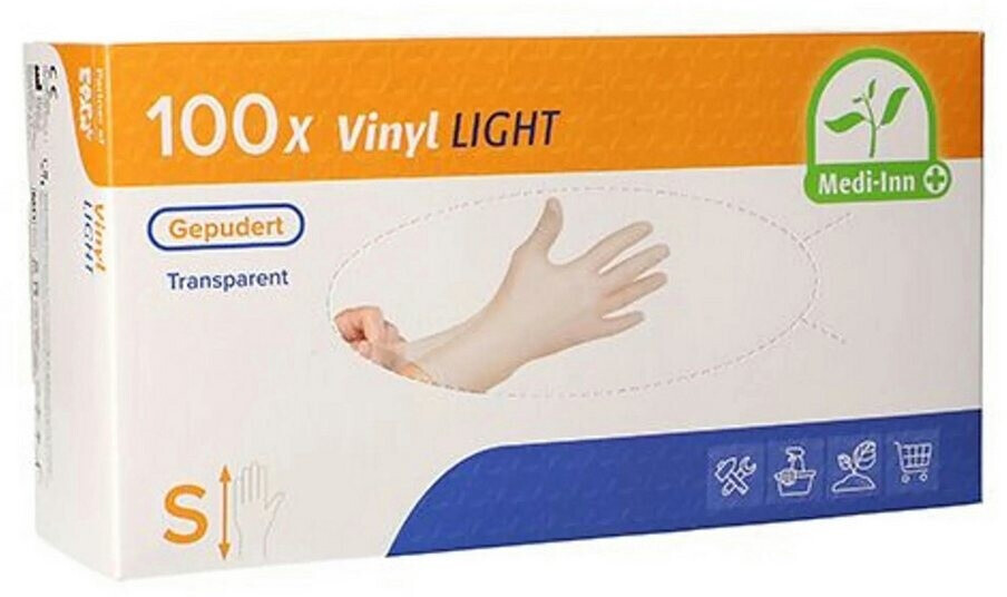 Medi-Inn Vinyl Light Einmalhandschuhe gepudert transparent 10 x 100 ...