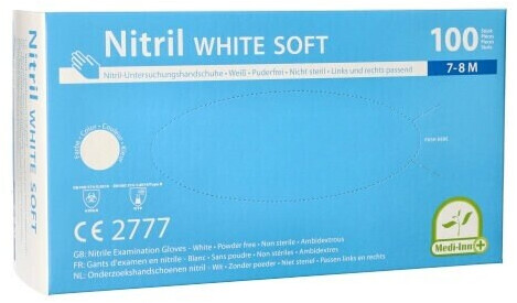 Medi-Inn Nitril white soft Einmalhandschuhe puderfrei 100 Stück / M ab ...