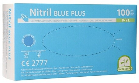 Medi-Inn Nitril blue plus Einmalhandschuhe puderfrei L / 100 Stück ab € ...