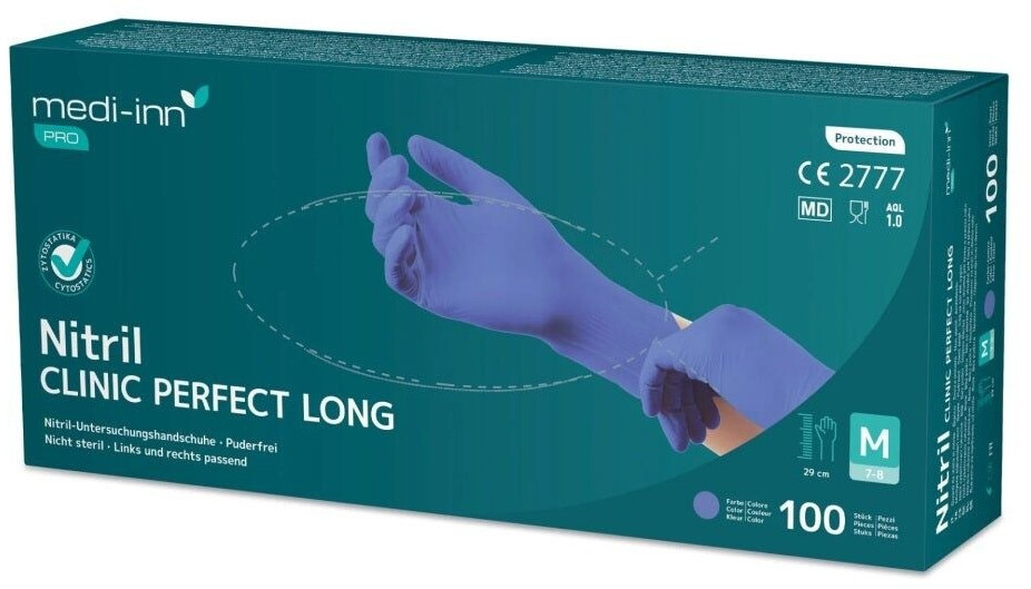 Medi-Inn PRO Nitril Clinic Perfect Blue Long Einweghandschuhe ...