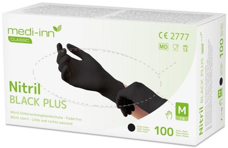 Medi-Inn Nitril black plus Einmalhandschuhe puderfrei S / 100 Stück ab ...