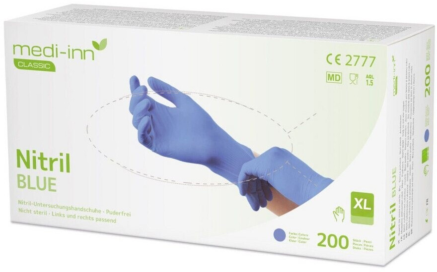 Medi-Inn Nitril blue Einmalhandschuhe Big Box 200 Stück XL / 5 x 200 ...