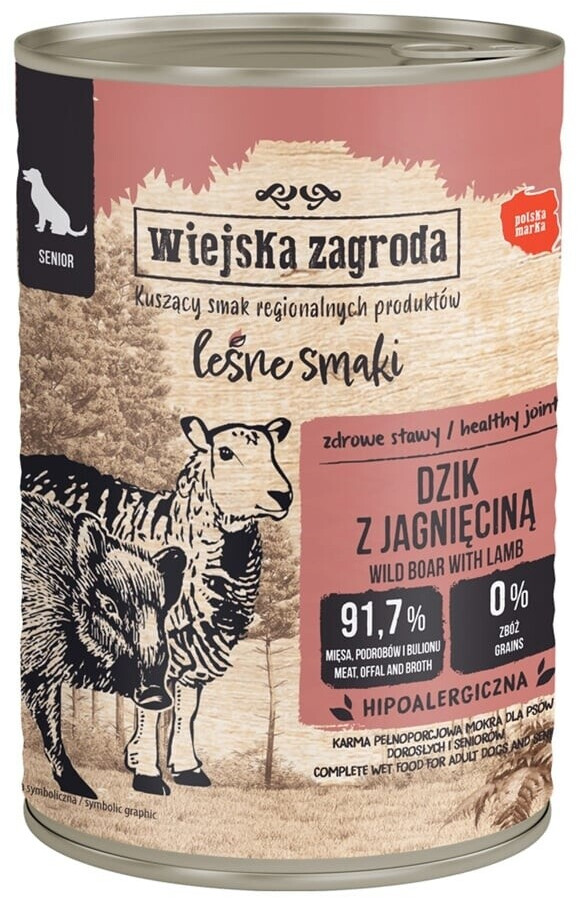 Wiejska Zagroda Wet Food: Wild Boar with Lamb for Senior Dogs – Grain ...