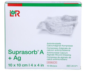 Adequapharm Suprasorb A+Ag Antimik.Cal.Alginat Kompr.10x10 cm 10 St ab ...