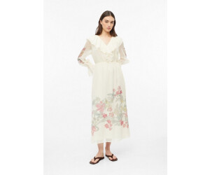 Comma Langes Kleid aus Crêpechiffon mit Volant-Details beige|mehrfarbig ...