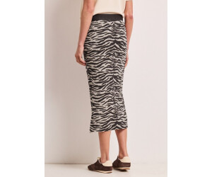 Street One Midi-Rock mit Schlitz und Animal Print Braun (A36191337276 ...