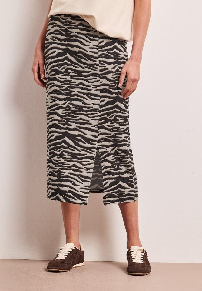 Street One Midi-Rock mit Schlitz und Animal Print Braun (A36191337276 ...