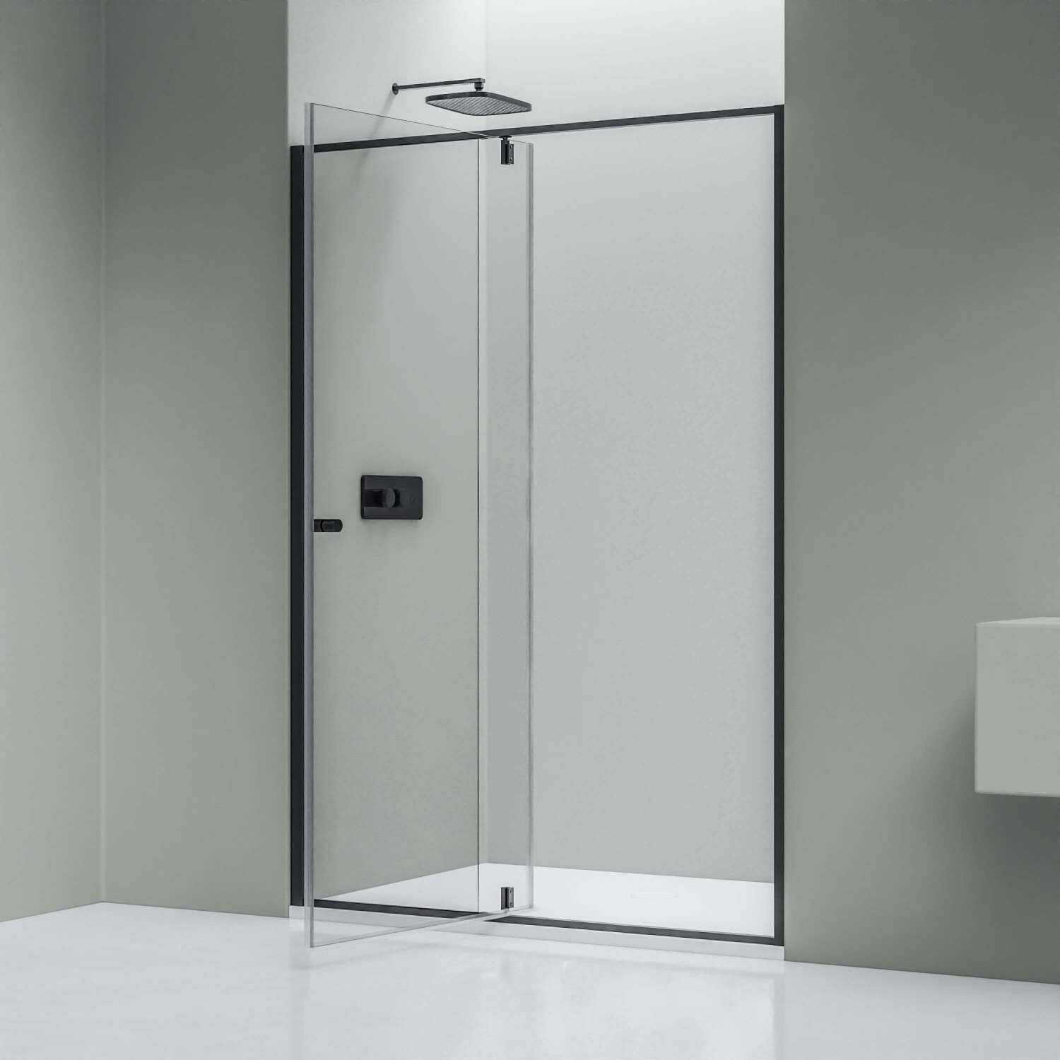 Bernstein NT606 Flex Nischendusche Drehtür 110x195cm, 6mm ESG Klarglas ...