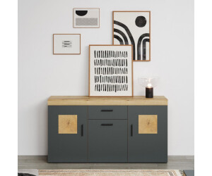 trendteam Sideboard Tyler 3 Türen 1 Schublade Anthrazit/Coast Evoke ...