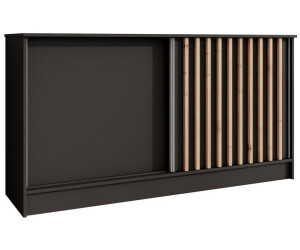 Beautysofa Horizon Sideboard 2 Schiebetüren Lamellen Schwarz/Eiche ...