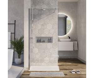 Bernstein EX101 Walk-In Duschwand 100x200cm, 10mm ESG Klarglas, Nano ...