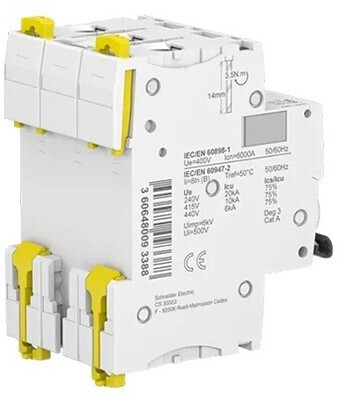 Schneider Electric iC60N Disjoncteur 3P Courbe C 20A 6000A (A9F79320 ...