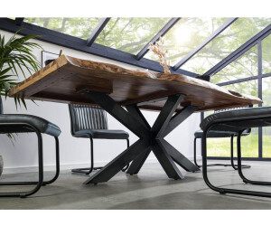 Massivmoebel24 Freeform 5 Esstisch Sheesham 180x90cm Kreuzgestell ...