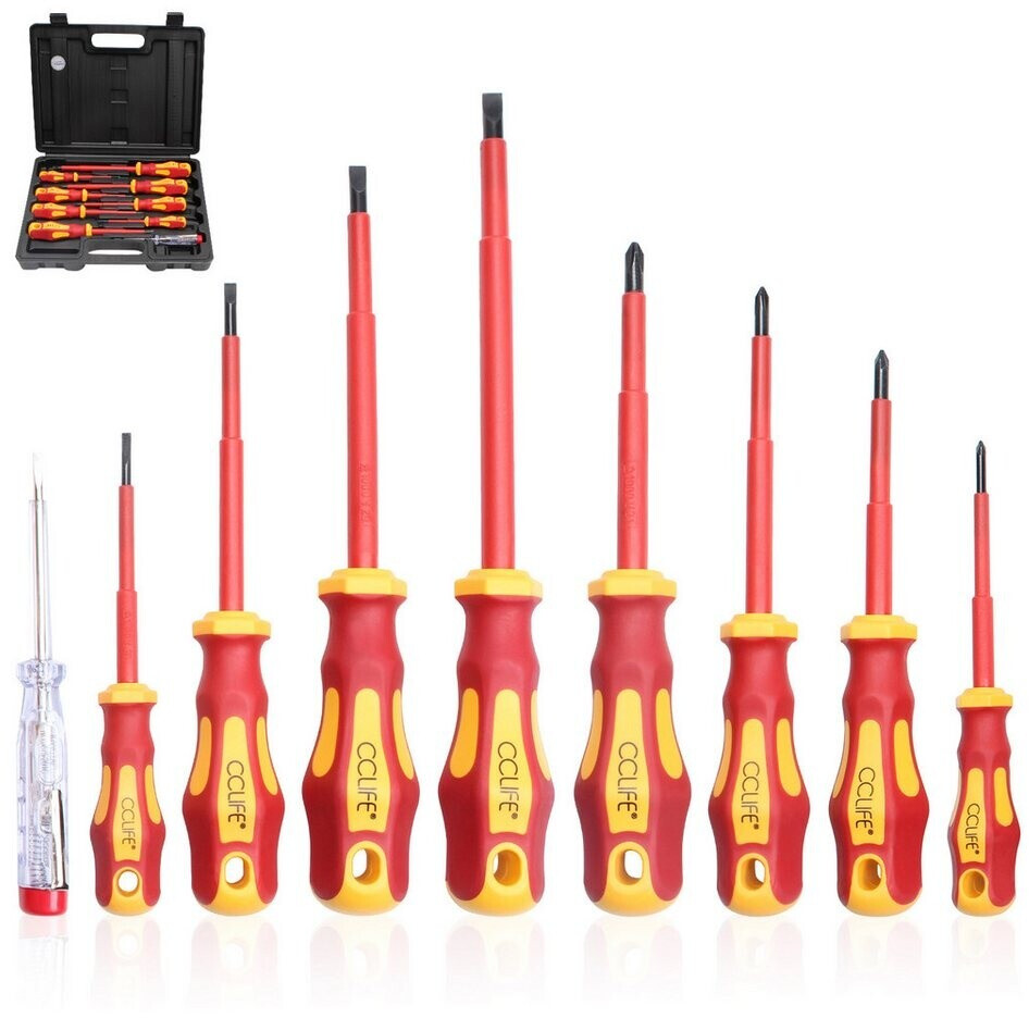 CCLife Technic VDE Schraubendreher Set isoliert 1000V, 9-tlg. (5060) ab ...