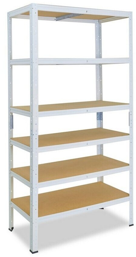 Shelfplaza HOME Schwerlastregal Metall 180x50x30cm weiß 6 Böden ...