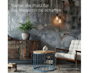 LAMO Manufaktur Couchtisch rund Holz 40x45cm, Ebenholz, schwarze Beine ...