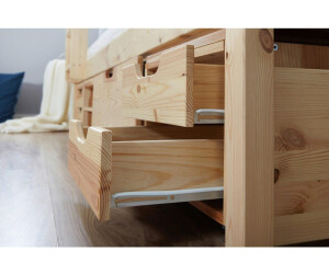 Mid.you Finn Etagenbett Kiefer massiv 90x200cm mit 4 Schubkästen ...