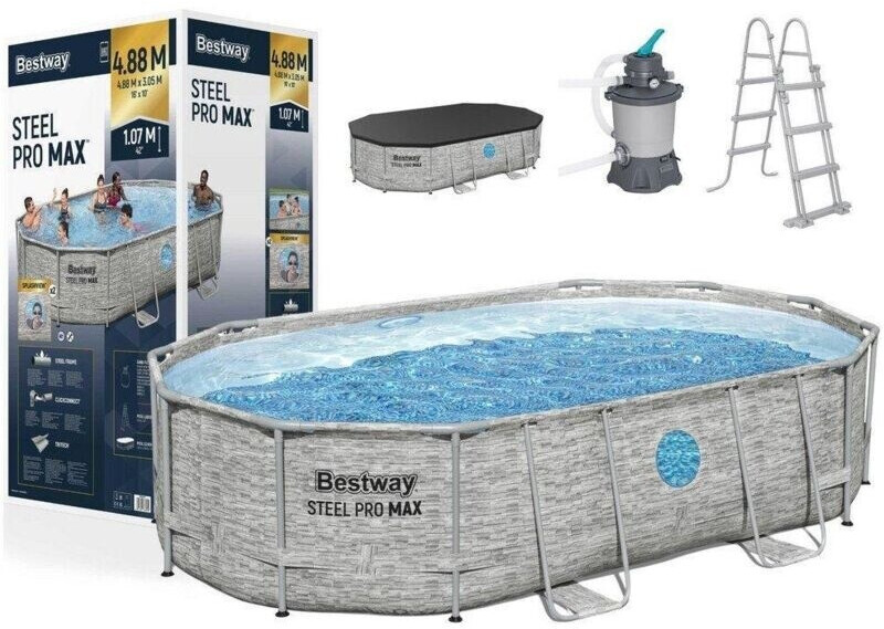 Bestway Steel Pro Max Splashview Piscine Hors-Sol Ovale 488x305x107cm ...