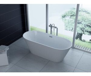 PureHaven Lugano Freistehende Acryl-Badewanne 170x80cm, Weiß (Lugano ...