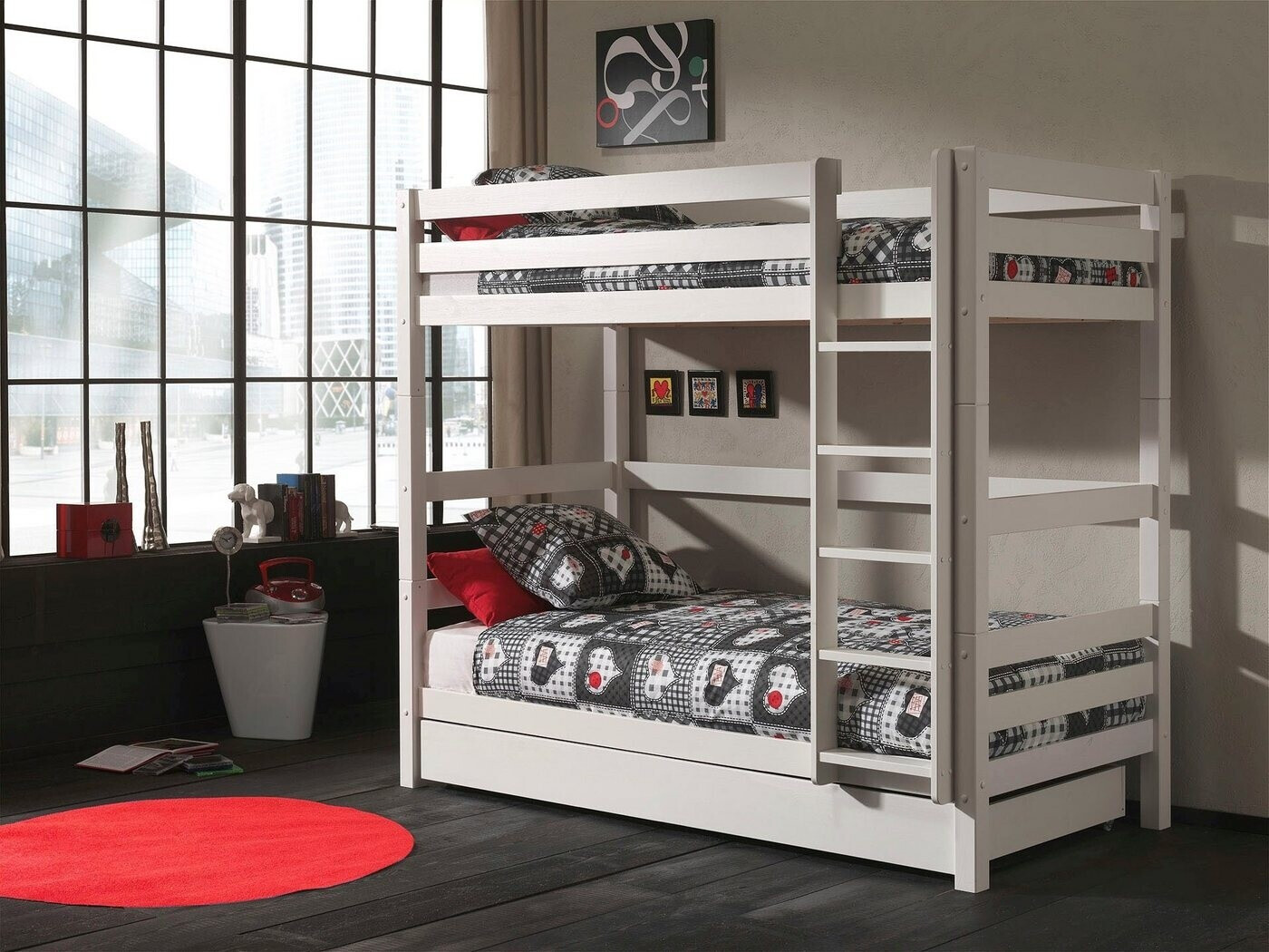 Vipack Pino Etagenbett Kiefer massiv, Rolllattenrost, Leiter ...