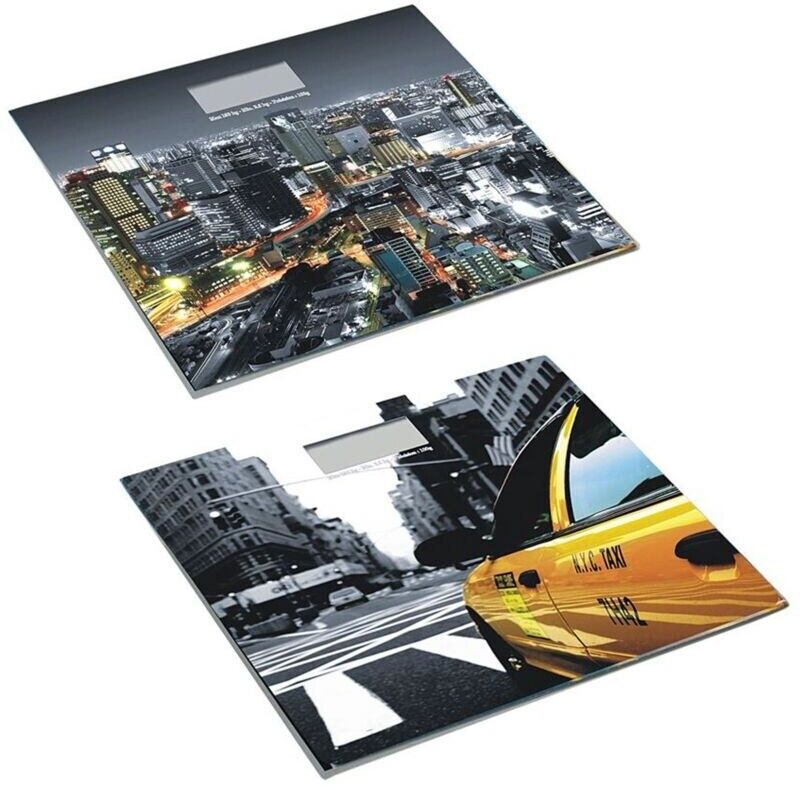 Buri Digitale Glas-personenwaage City-style 30x1,5x25cm Körperwaage ...