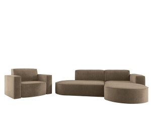 Fun Möbel PALMA XS Sofaset Ecksofa & Sessel, Stoff Noel, Braun ...