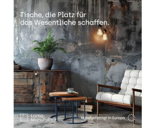 LAMO Manufaktur Couchtisch rund 2er-Set, Holz, Nussbaum, Beine Schwarz ...