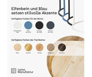 LAMO Manufaktur Couchtisch rund 2er-Set, Holz, Nussbaum, Beine Schwarz ...