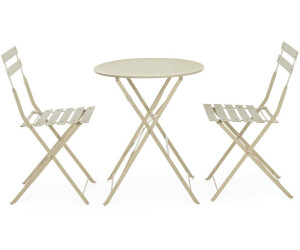 Bizzotto Austin Garten-Set, klappbar, Stahl, 2 Stühle + Tisch, Gips ...