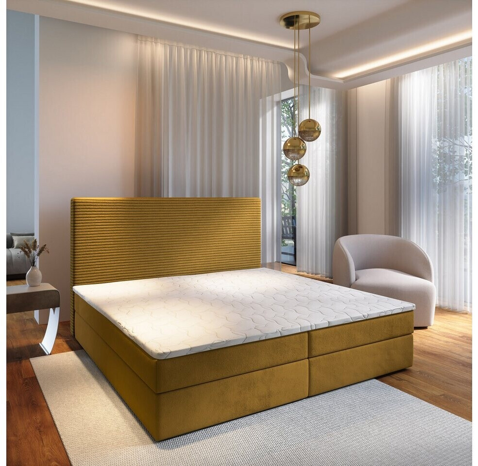 Masseno GIARRO Boxspringbett 140x200cm mit Bonell-Matratze und Topper ...