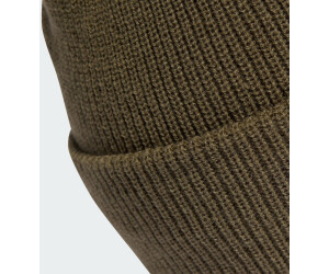 Adidas ESSENTIALS LABEL BEANIE MIT UMSCHLAG Olive Strata / White ...