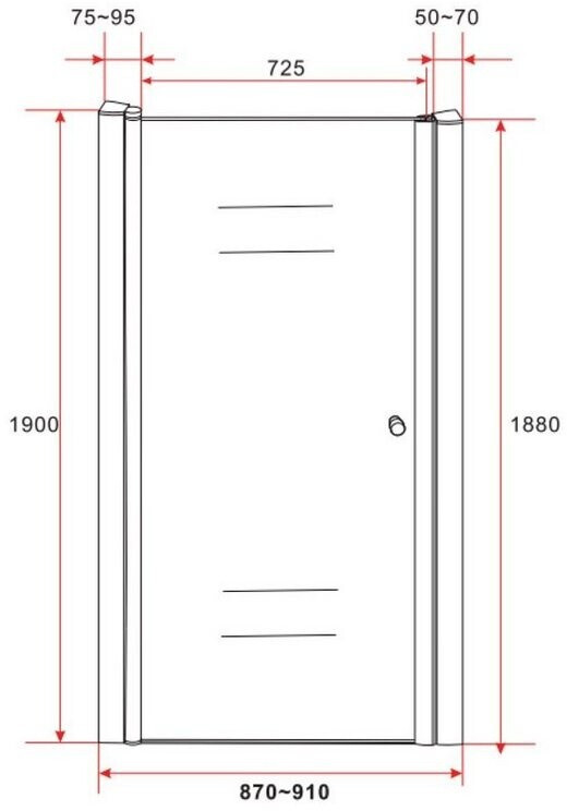 Aloni CR043-90 Duschtür Schiebetür ESG-Glas Nano-Beschichtung 90x190cm ...