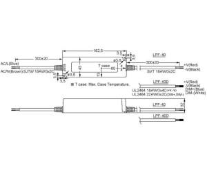 Mean Well LPF-40D-42 Driver LED Tensione/Corrente Costante 40W ...