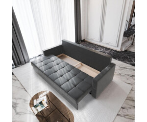 Masseno SIRO Schlafsofa mit Bettkasten Plüsch Blau 222x83x86cm (SIRO ...