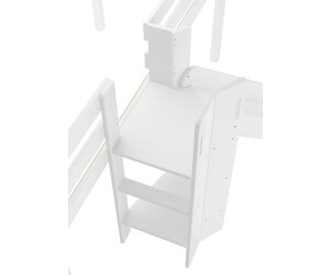 Erst-Holz Kinderspielbett mit Rutsche 90x200cm Kiefer weiß (V-60.21W-09 ...