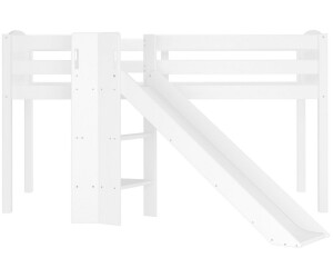 Erst-Holz Kinderspielbett mit Rutsche 90x200cm Kiefer weiß (V-60.21W-09 ...