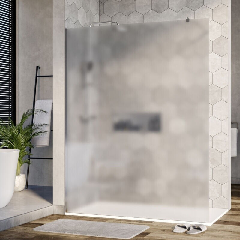 Bernstein Walk-In EX101 Duschwand Milchglas 10mm Wandprofil Chrom ...