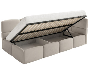 Selsey Cloudy Kinderbett 90x200cm, Rausfallschutz, Samt Hellbeige ...