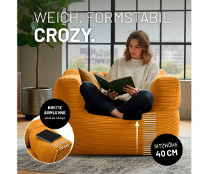 Lumaland Modularer Sessel Cord-Reihe 400L, 96x72x70cm, Senfgelb ab 99 ...