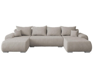 Mirjan24 Ubo U Cord Ecksofa U-Form mit Schlaffunktion und Bettkasten, 6 ...