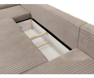 Mirjan24 Ubo U Cord Ecksofa U-Form mit Schlaffunktion und Bettkasten, 6 ...