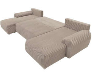 Mirjan24 Ubo U Cord Ecksofa U-Form mit Schlaffunktion und Bettkasten, 6 ...