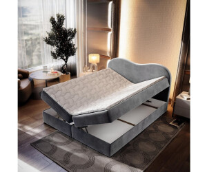 Masseno Fluvia M Boxspringbett 180x200cm mit Matratze & Topper, Grau ...