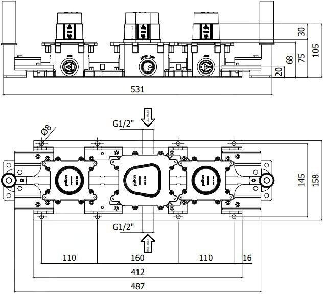 Paffoni Modular Box Grundkörper Unterputz Thermostatarmatur (MDBOX001 ...