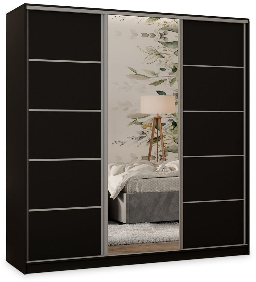 Masseno PINA Schwebetürenschrank 3-türig mit Spiegel & Schubladen ...