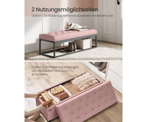 Songmics Sitzbank mit Stauraum 40x110x40cm Pastellrosa ab 60,71 ...
