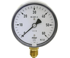 Afriso Kapselfedermanometer 63mm 0-400mbar DN8 1/4" radial (35022301 ...