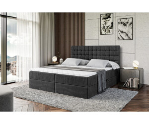 ALTDECOR Vione Boxspringbett mit Bettkasten, Samt, Schwarz, 140x200cm ...
