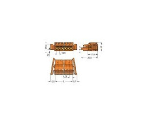 Wago 1-Leiter-Federleiste Push-in CAGE CLAMP, orange (2231-316/037-000 ...